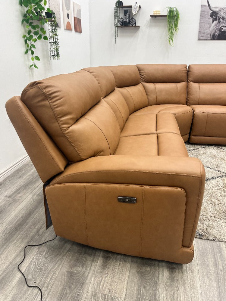 Lauretta leather power reclining sectional store