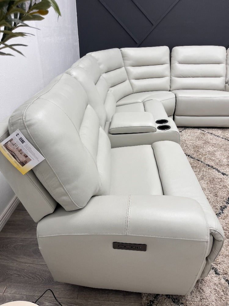 7 piece leather reclining sectional store
